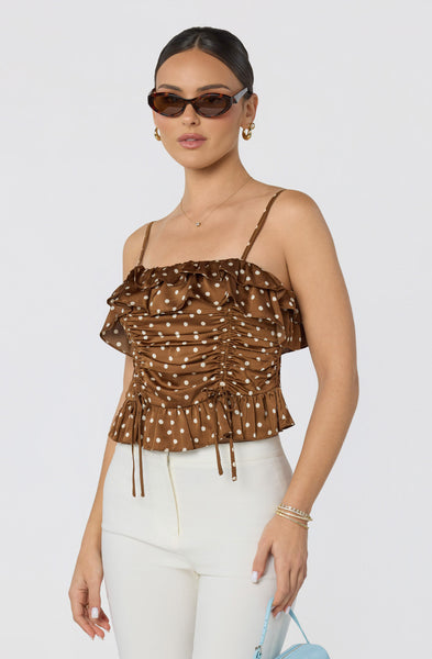 ASTR THE LABEL ASTR the Label Brynn Ruched Peplum Top